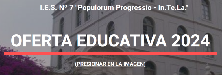 Instituto de Educación Superior Nº 7 "Populorum Progressio – In. Te. La."